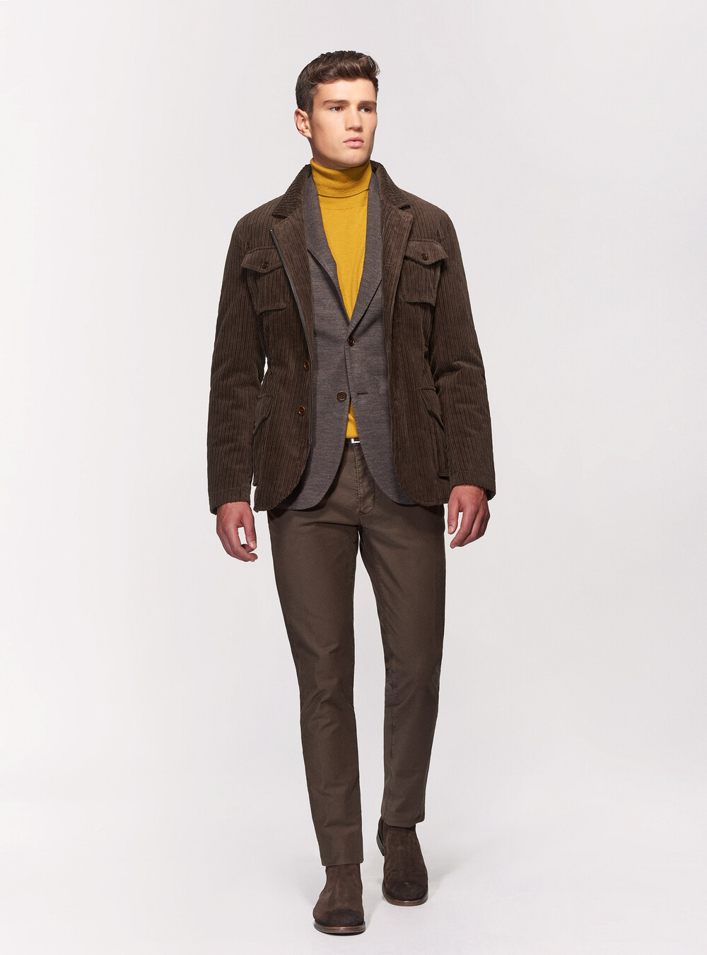 Giacca camicia marrone in velluto di cotone | Gutteridge | Giacche Uomo Giacca camicia marrone in velluto di cotone | Gutteridge | Giacche Uomo