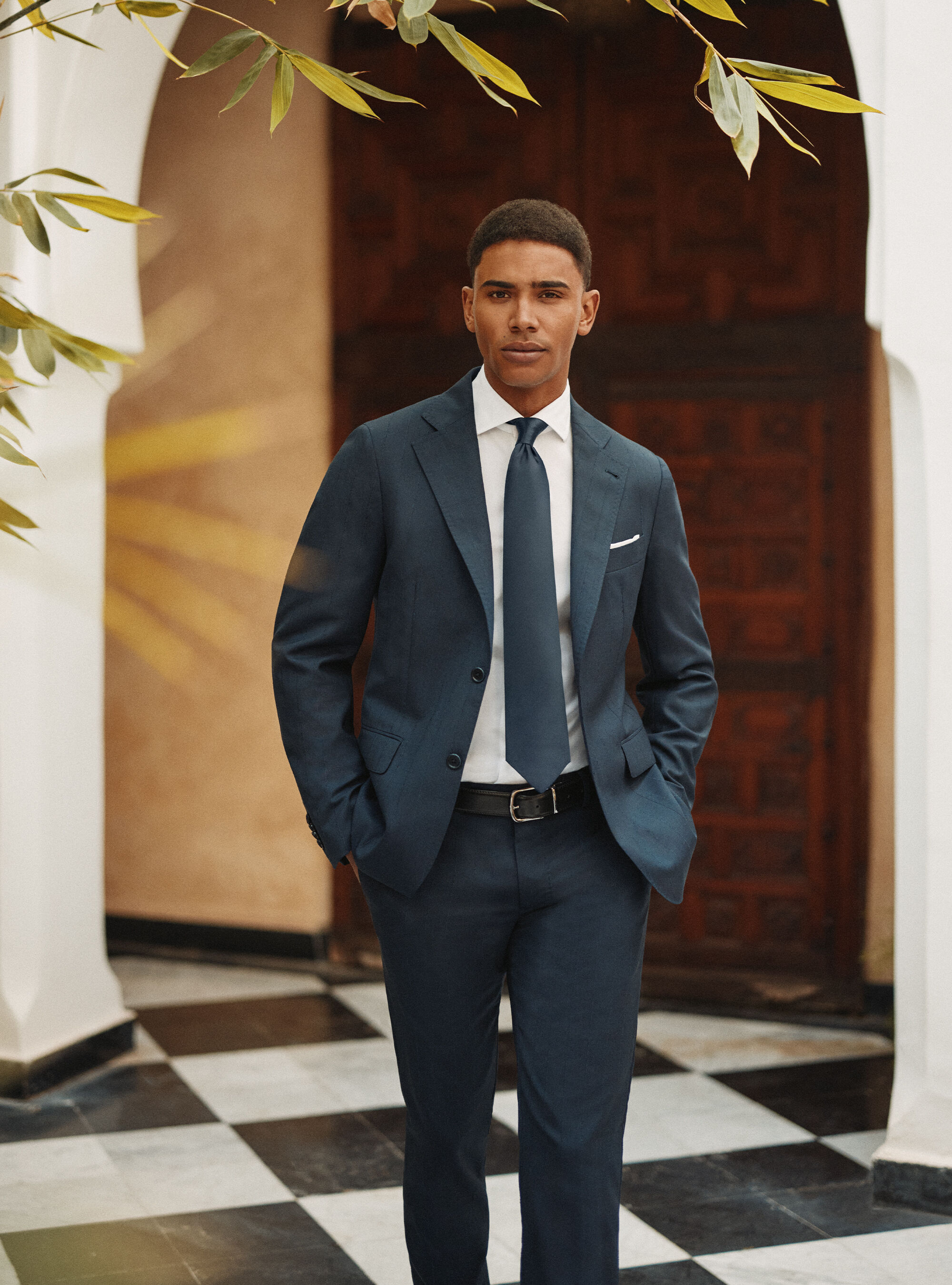 Formal suit with a very fine pinstripe