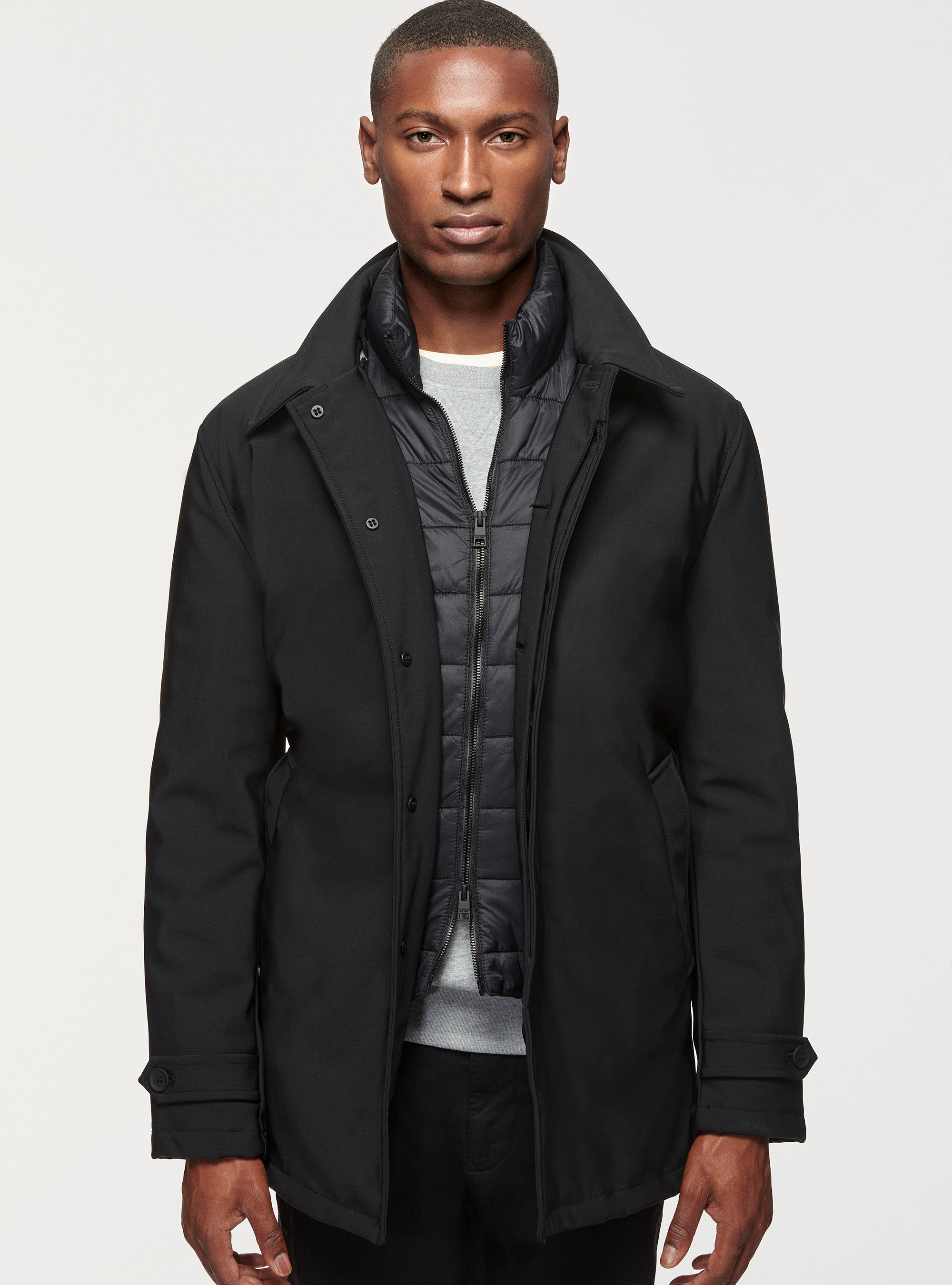 Technical fabric jacket with vest