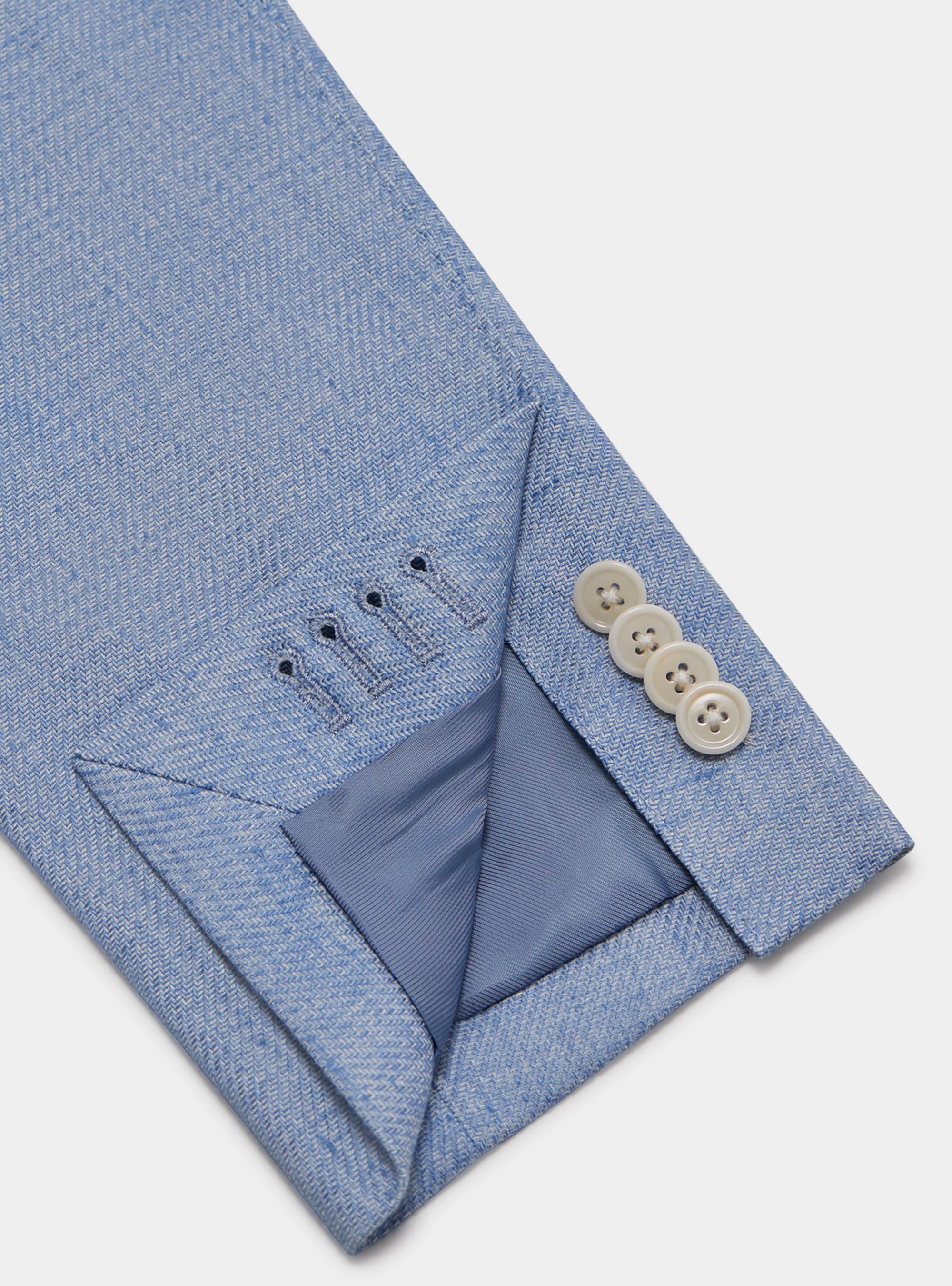 Linen and slub cotton blazer