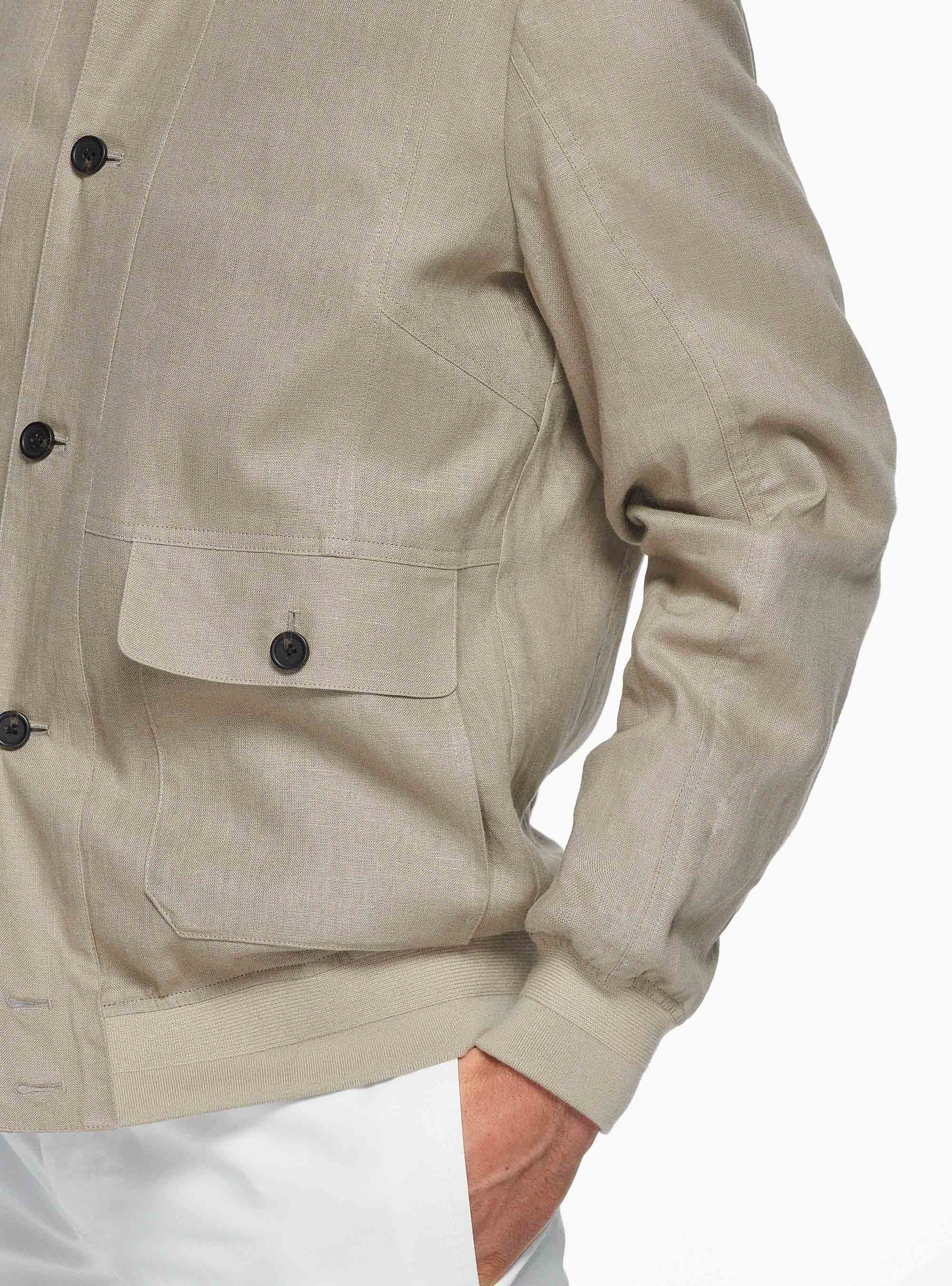 Pure linen bomber jacket
