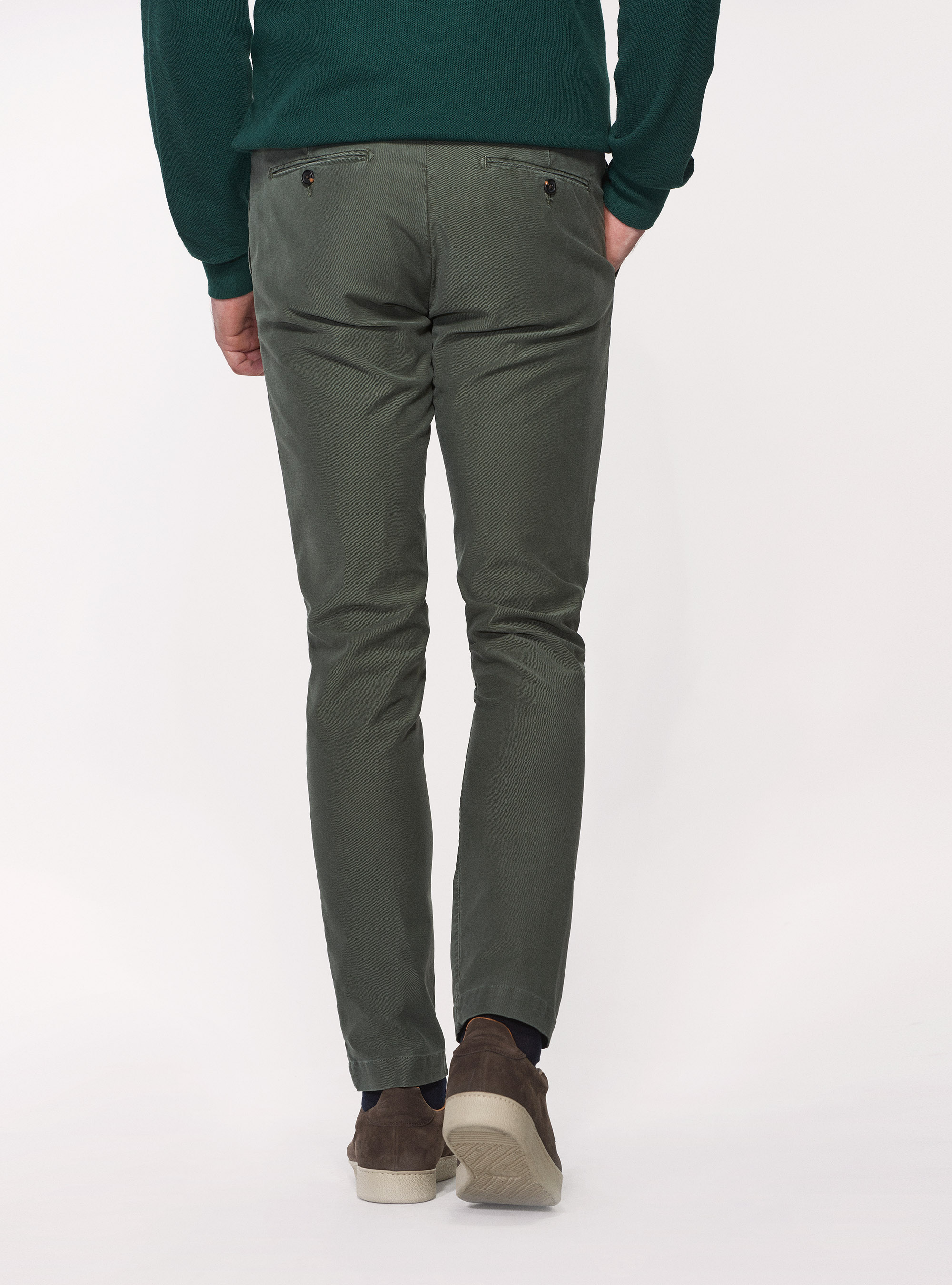 Garment-dyed cotton slack trousers | GutteridgeUS | Men's Special Prices
