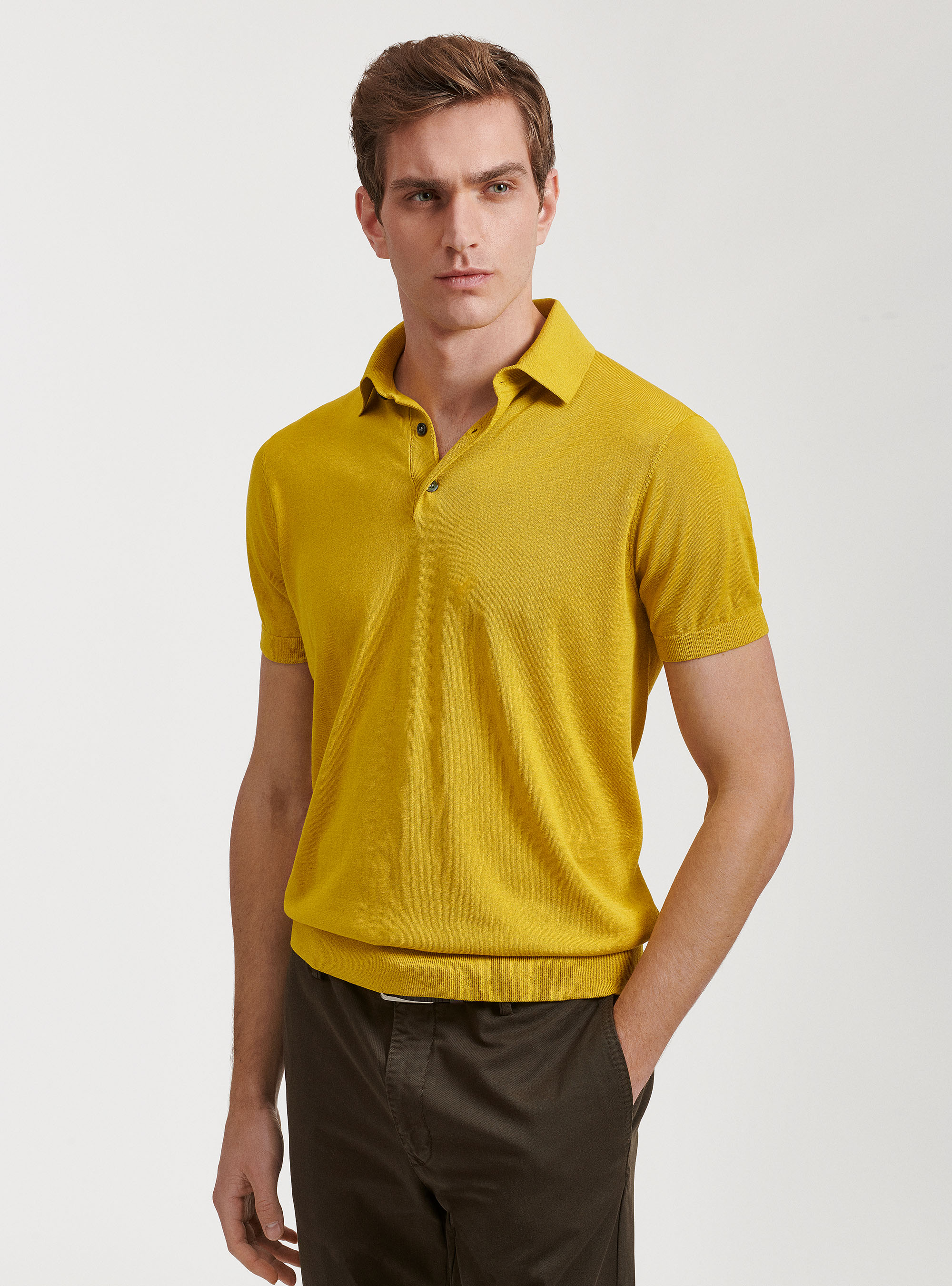 Polo in maglia in seta cotone | Gutteridge | Maglieria Uomo
