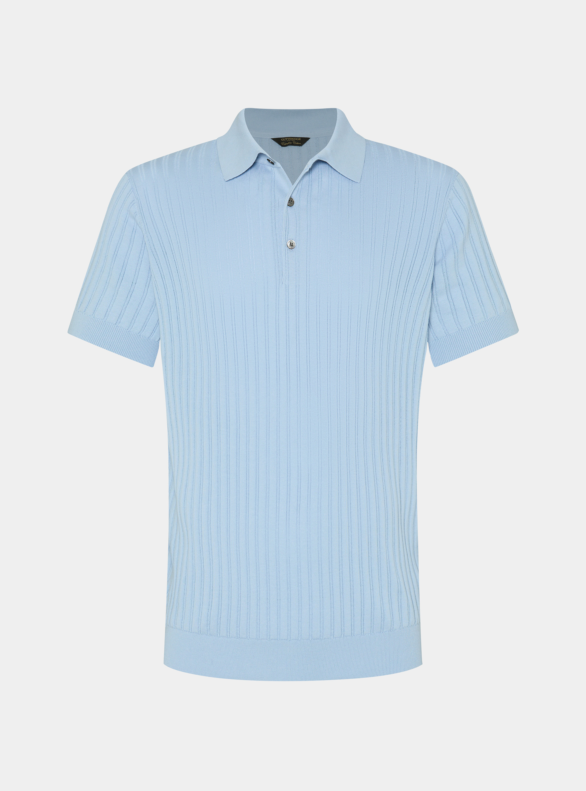 Polo bottoni in maglia con costa e traforo m/c | Gutteridge | Men's ...