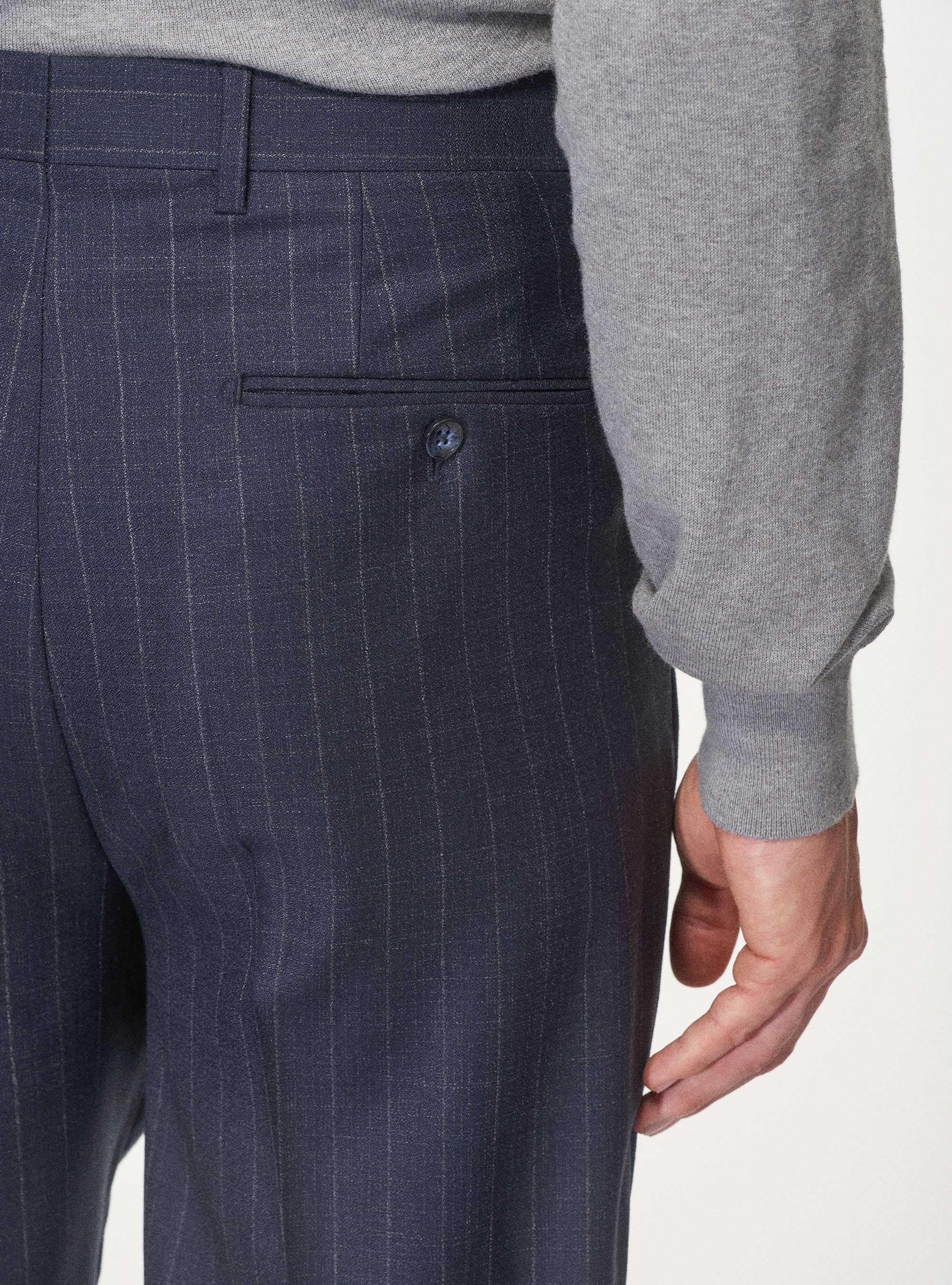 Reda superfine 110's pure wool pinstripe suit trousers