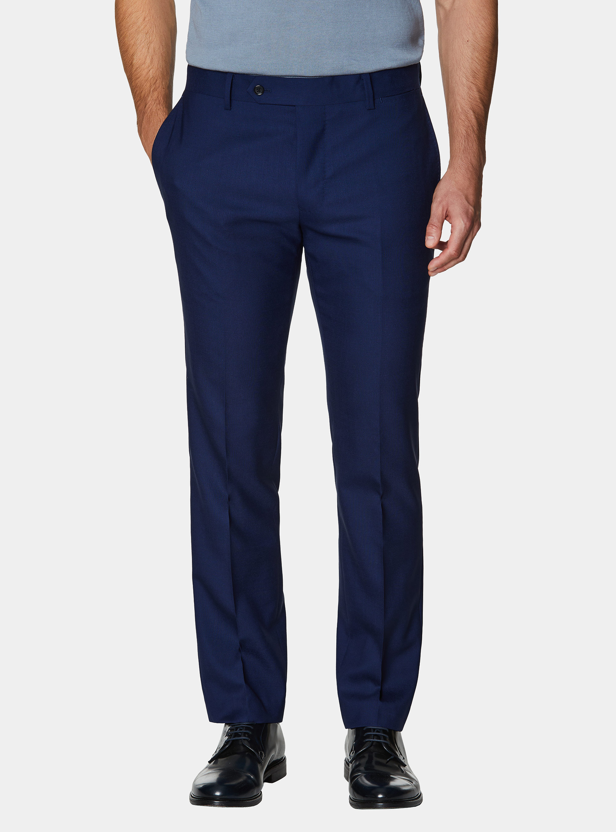 Vitale Barberis Canonico pure wool suit trousers, BLUE