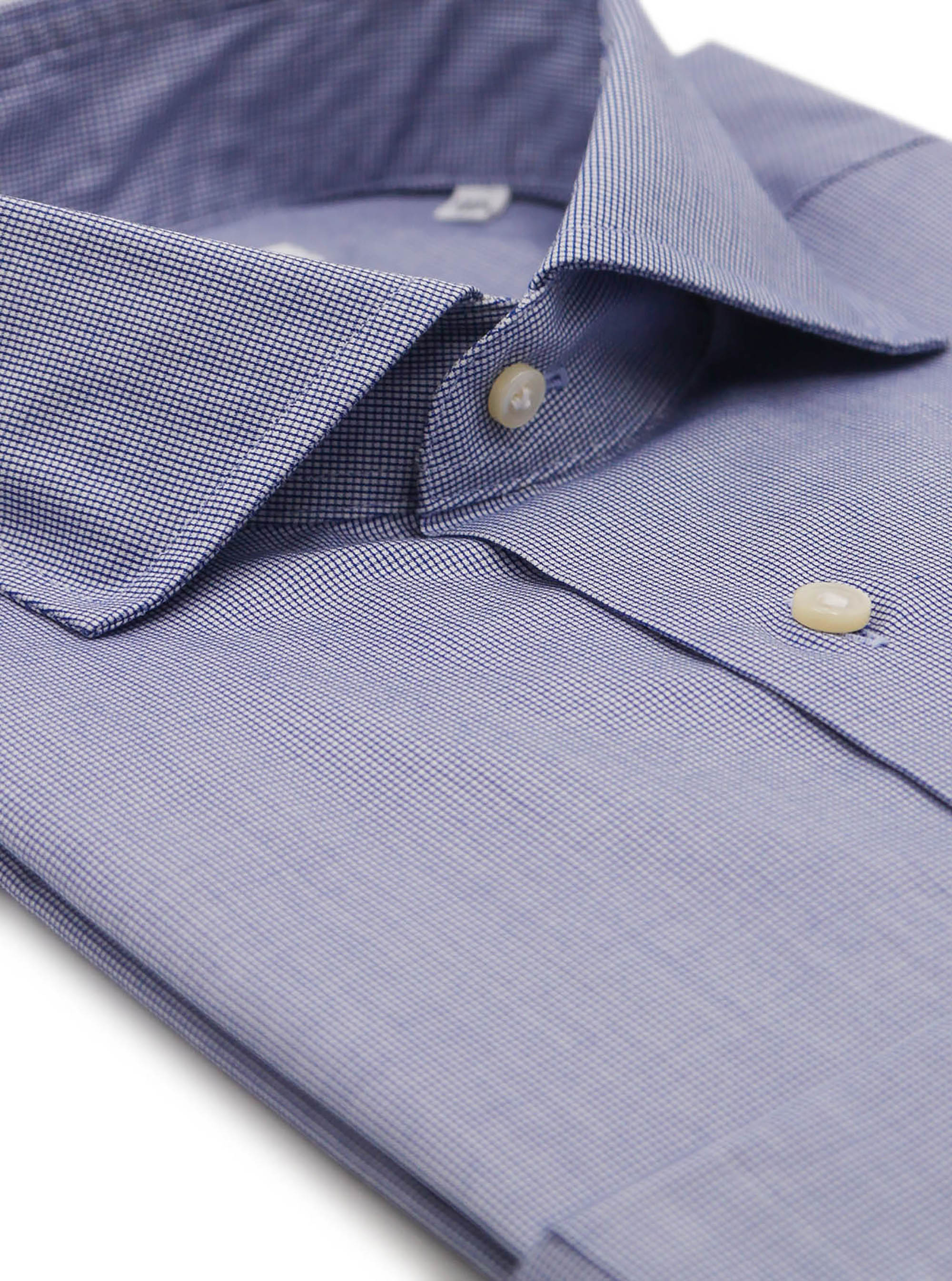 camicia collo francese micrquadretto