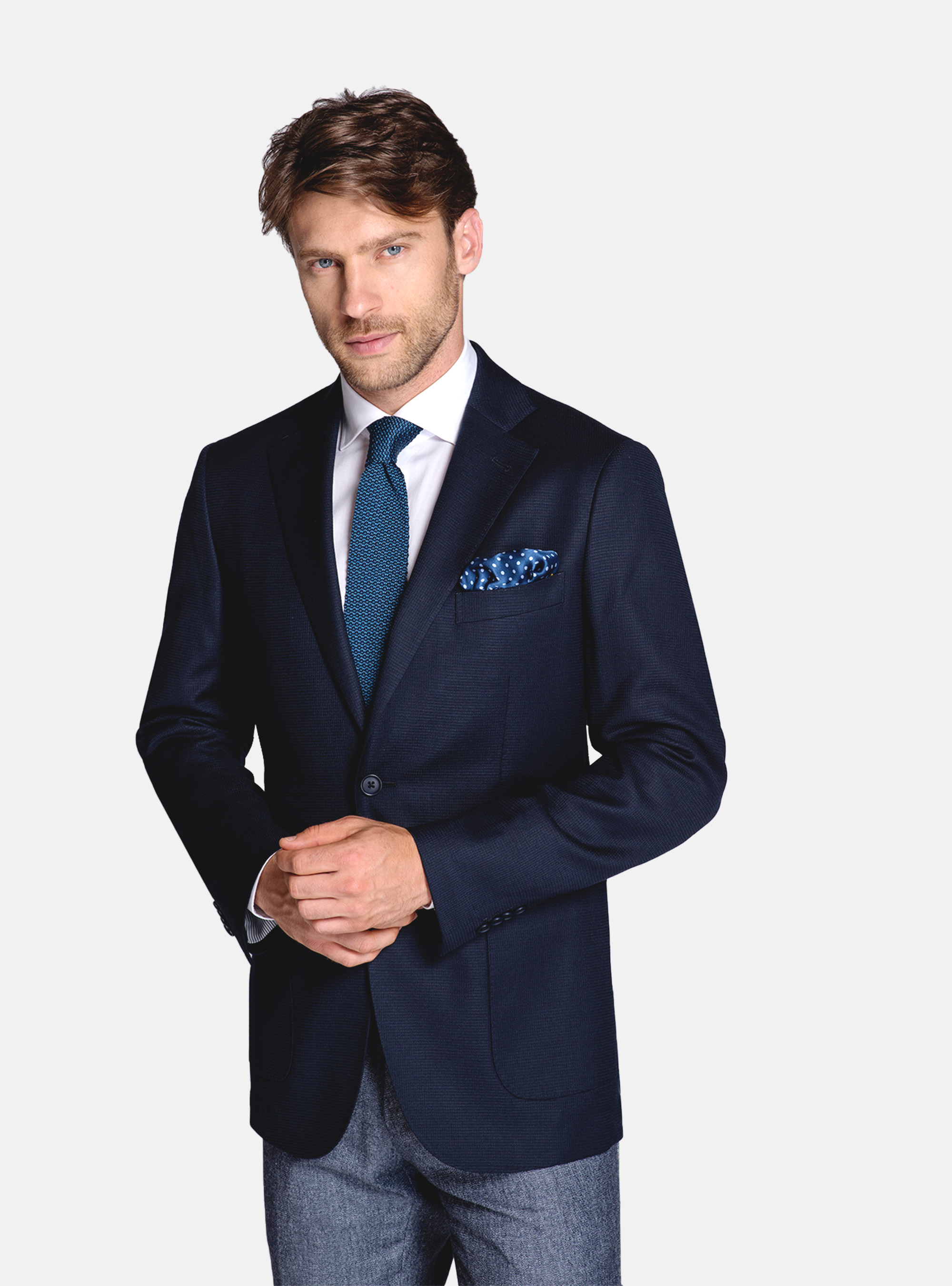 STRETCH WOOL TEXTURED JACKET