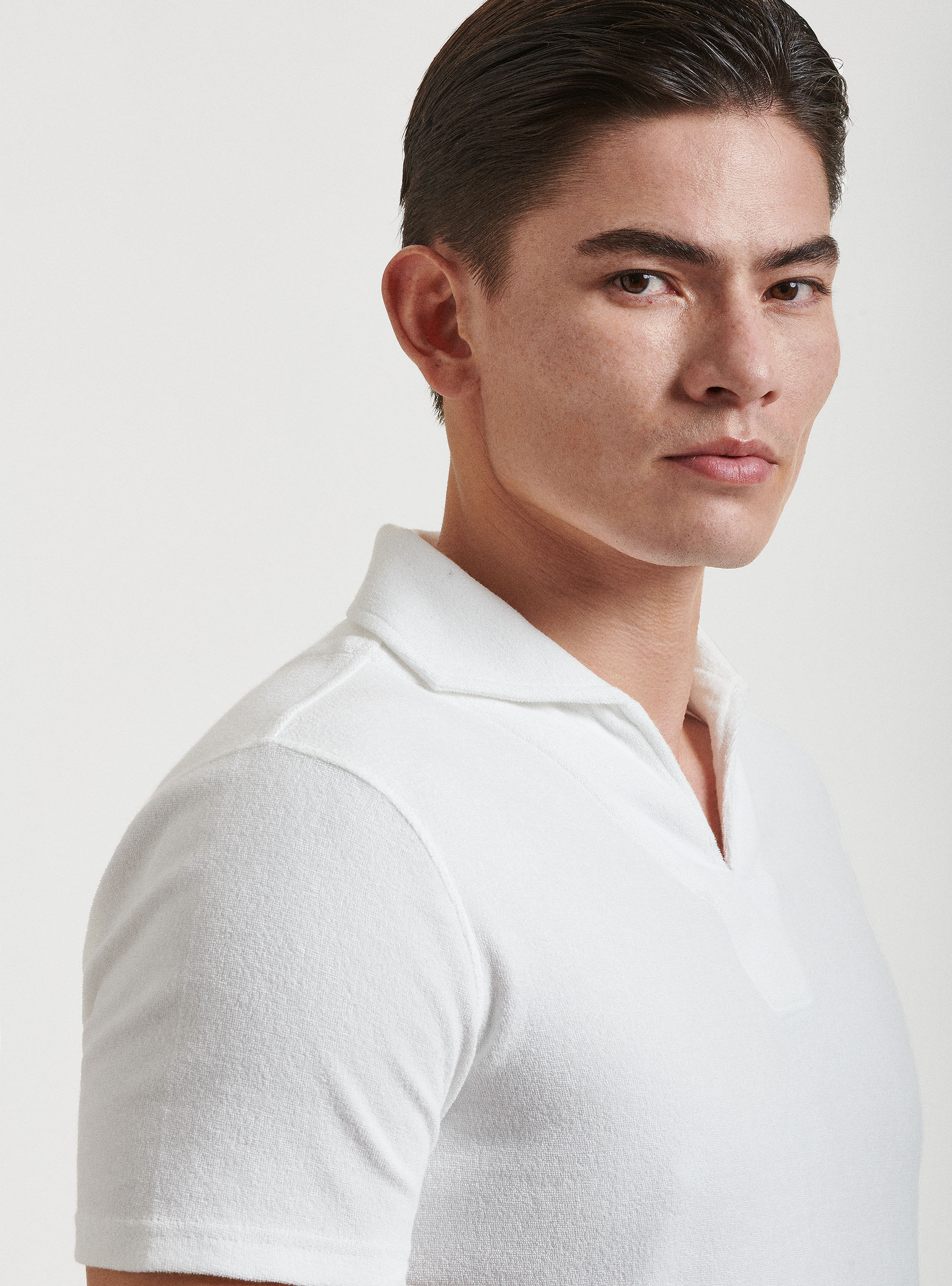 Pure cotton terry polo shirt