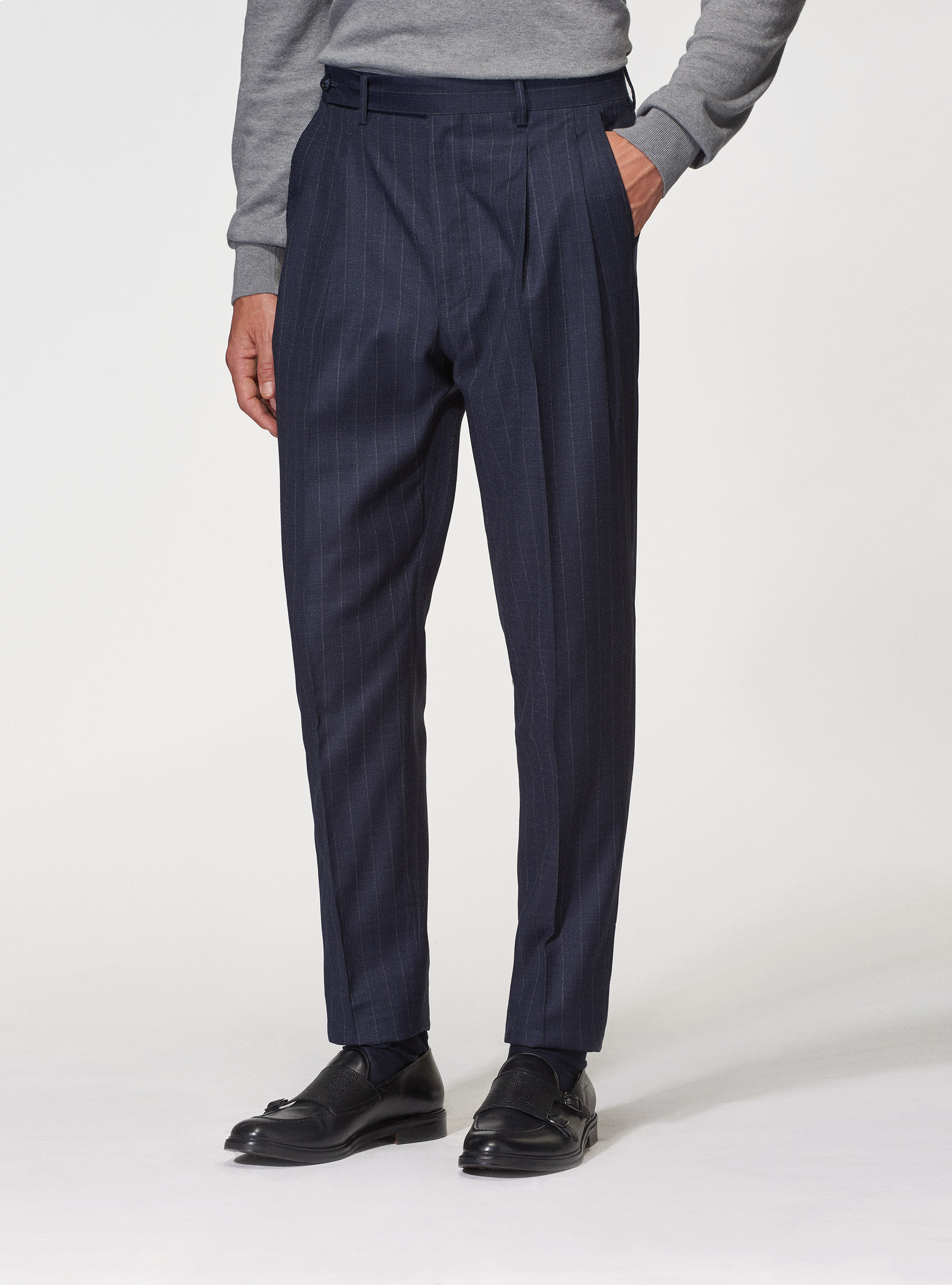 Pure wool pinstripe suit